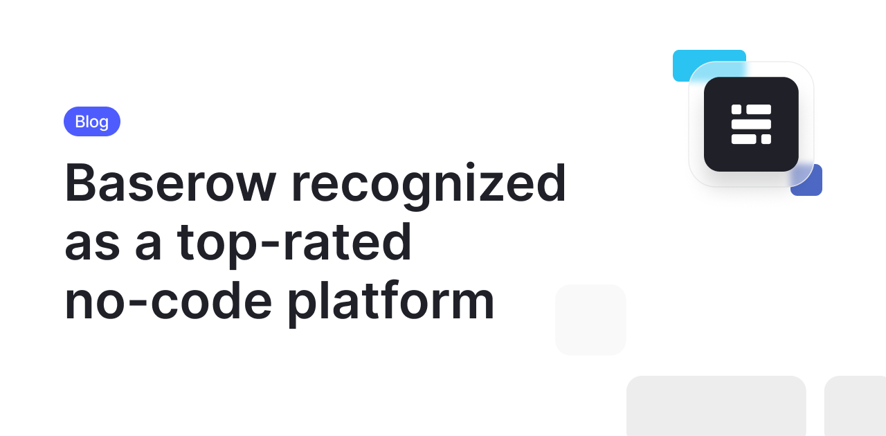 Baserow recognized as a top-rated no-code platform