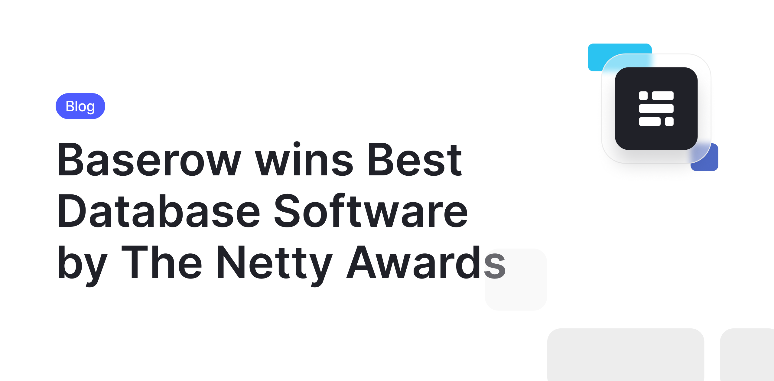 Baserow wins Best Database Software by The Netty Awards