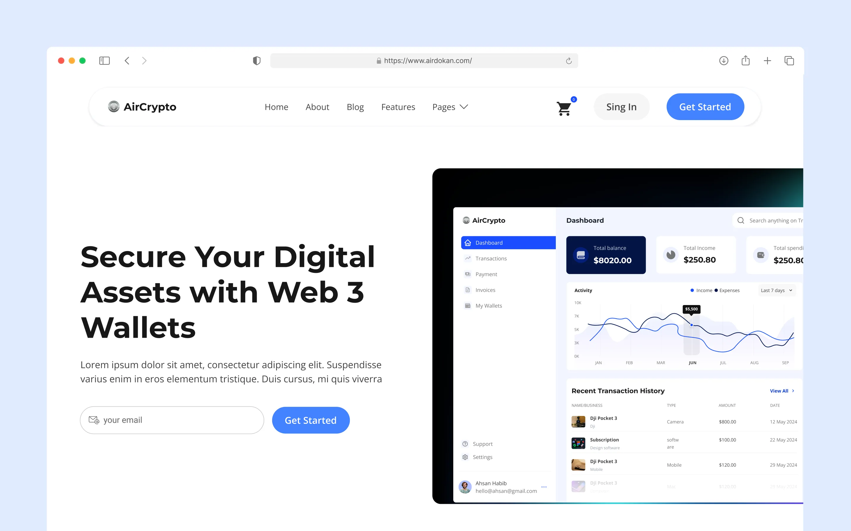 AirCrypto - Web3 Template - Webflow Template - AirDokan